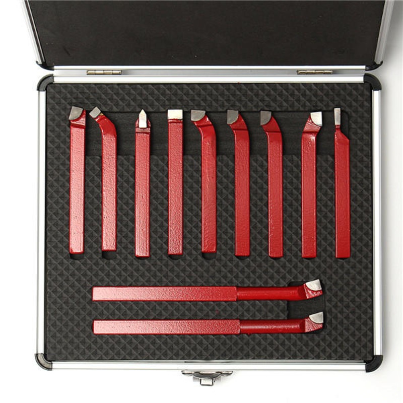 Buy 11Pcs Carbide Tip Tipped Cutter Turning Tool Set For Metal Lathe ...