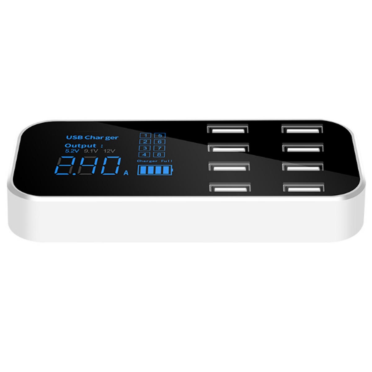 Buy 5V 8A 40W Smart Car Display Usb Charger Adapter 8 Ports Led Digital ...