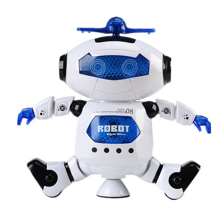 Buy Electric Dancing Robot 360-degree Rotating Smart Toy- Milk White ...