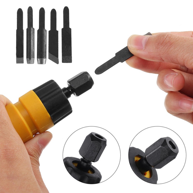Buy Electric Woodworking Chisel Wood Carving Tool Set With 5 Cutter ...
