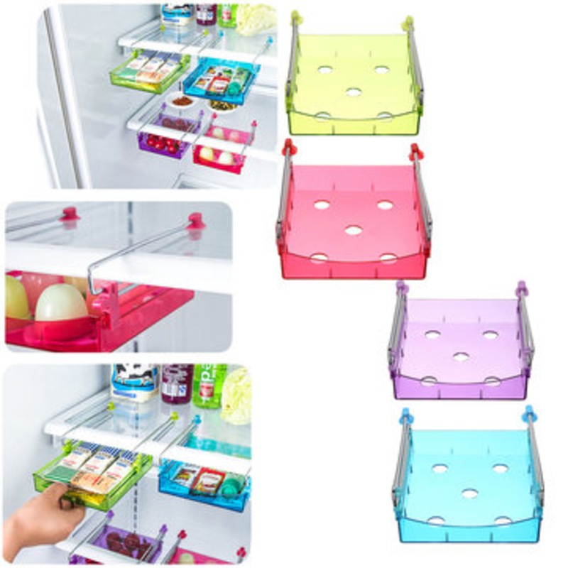 Buy Fridge Space Saver Organizer Slide Under Shelf Rack Home Holder ...
