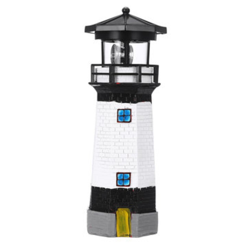 Buy Led Solar Lighthouse Rotating Light Beacon Lamp Home Garden Yard ...