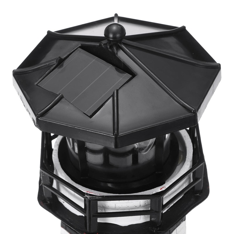 Buy Led Solar Lighthouse Rotating Light Beacon Lamp Home Garden Yard ...