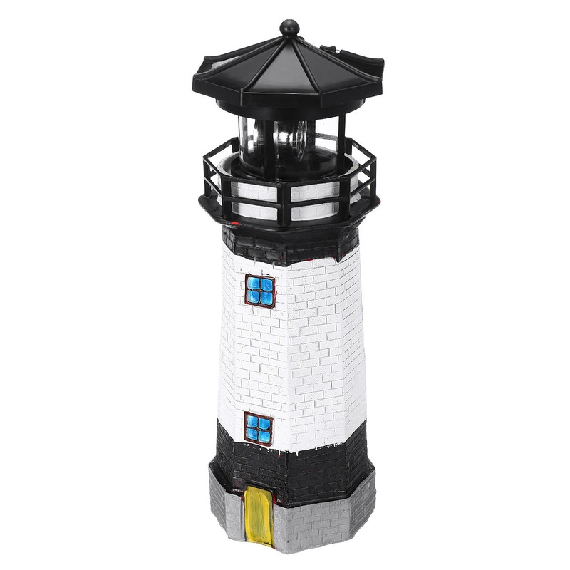 Buy Led Solar Lighthouse Rotating Light Beacon Lamp Home Garden Yard ...