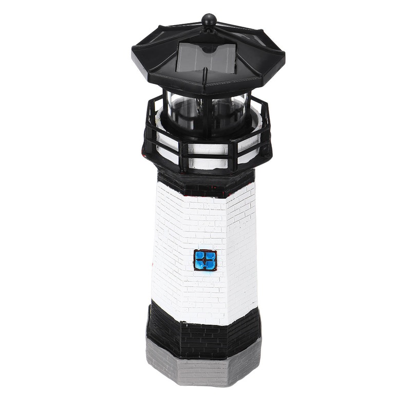 Buy Led Solar Lighthouse Rotating Light Beacon Lamp Home Garden Yard ...
