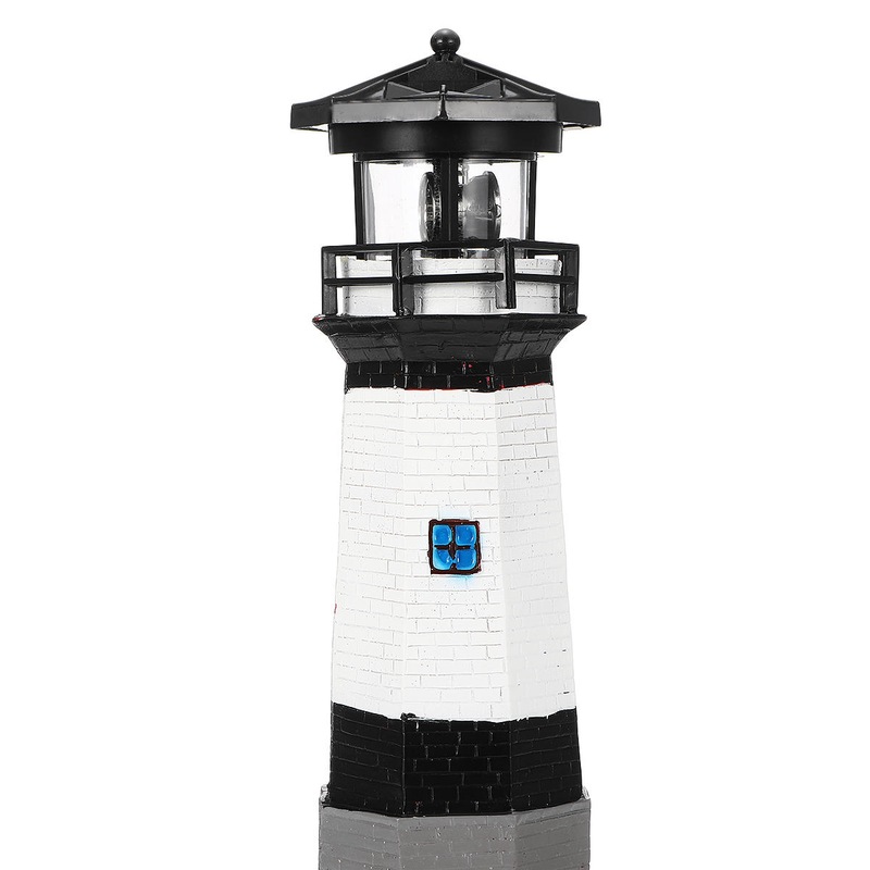 Buy Led Solar Lighthouse Rotating Light Beacon Lamp Home Garden Yard ...