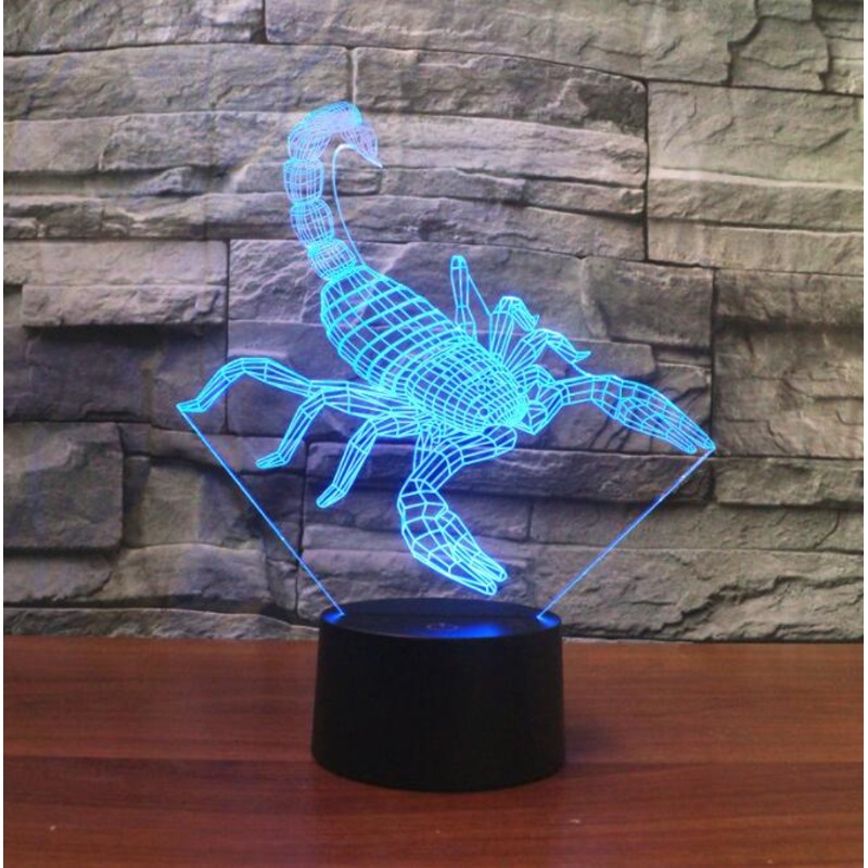 Buy Scorpion Shape 3D Colorful LED Vision Light Table Lamp, Charging ...