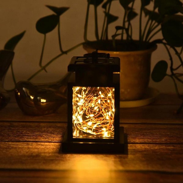 Buy Solar Hanging 30 Led Warm White Copper Wire String Light Lantern ...