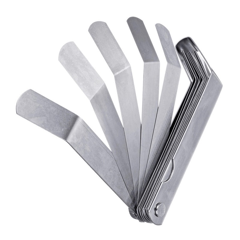 Buy Stainless Steel 16 Blade Valve Offset Feeler Gauge Metric 0.05-1Mm ...