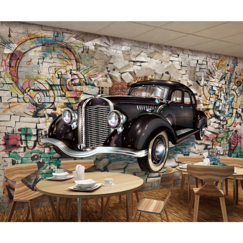 Buy Retro hand painted car wallpaper #15306323 - MyDeal