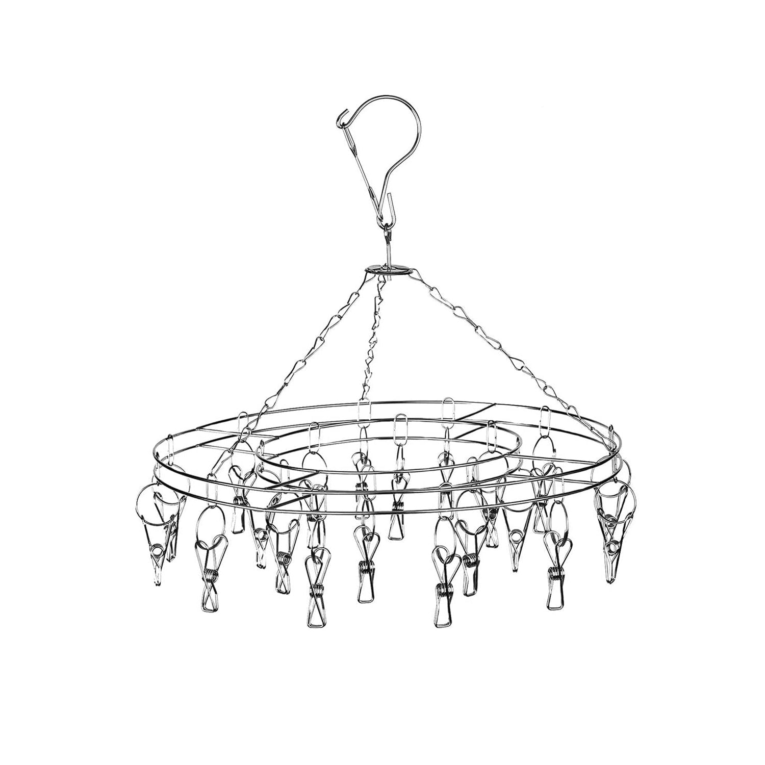 Buy Stainless Steel Clothes Drying Rack with 20 Clothespin - Round ...