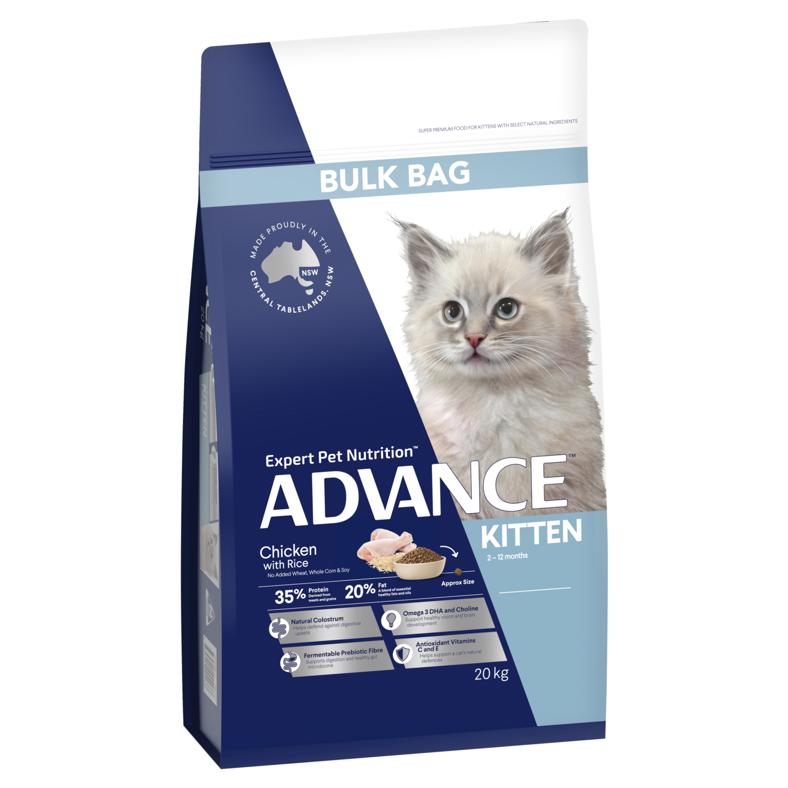 Buy Advance Kitten Plus Growth Dry Cat Food Chicken w/ Rice Bulk Bag ...
