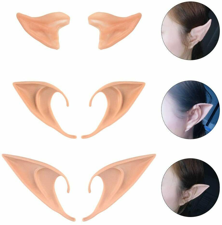 Buy 2 Pairs Rubber Elf Ears Fairy Elven Pixie Hobbit Demon Halloween ...