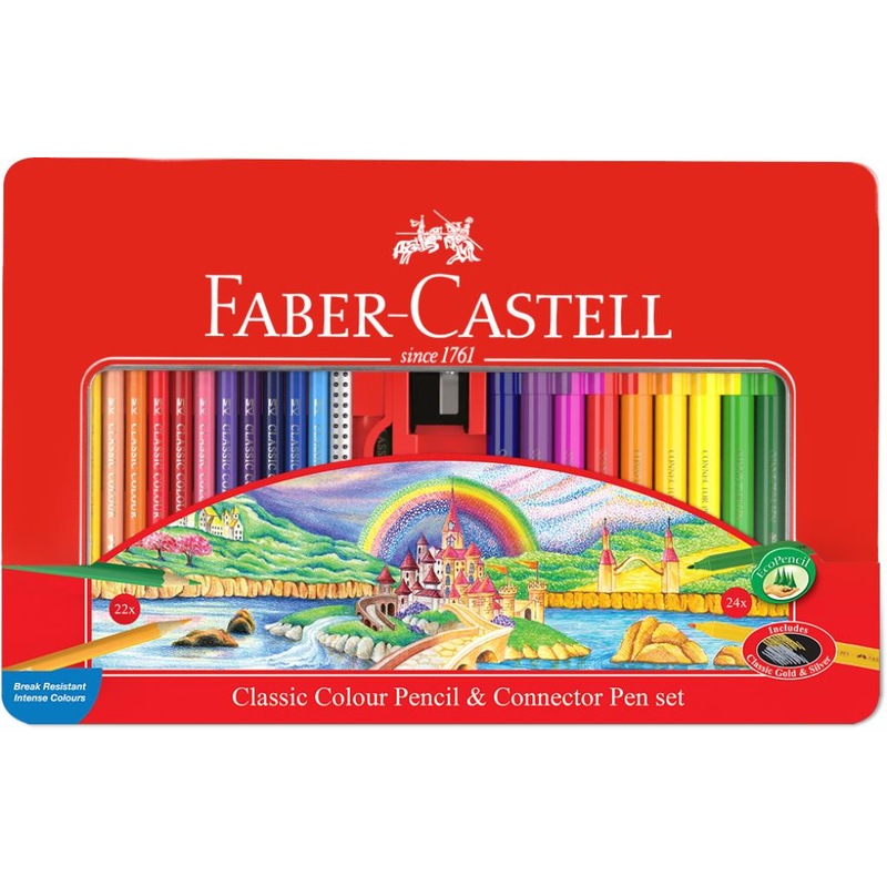 Buy Faber-Castell Gift Mixed Media Art Set Tin Box 53 - MyDeal