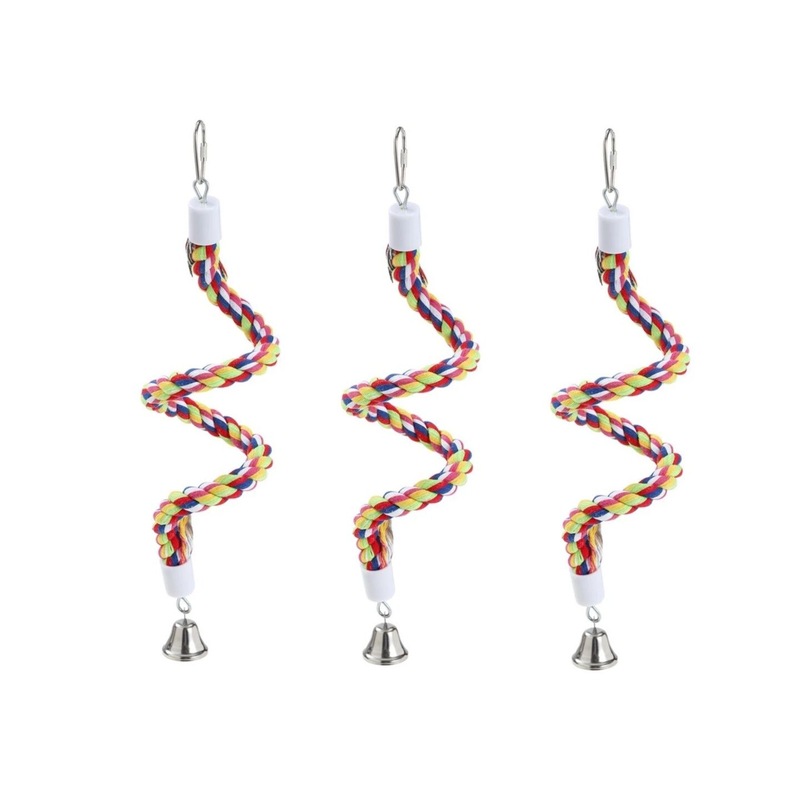 Buy YES4PETS 3 X Spiral Rope Toy Birds Parrot Parakeet Cockatiel Budgie ...