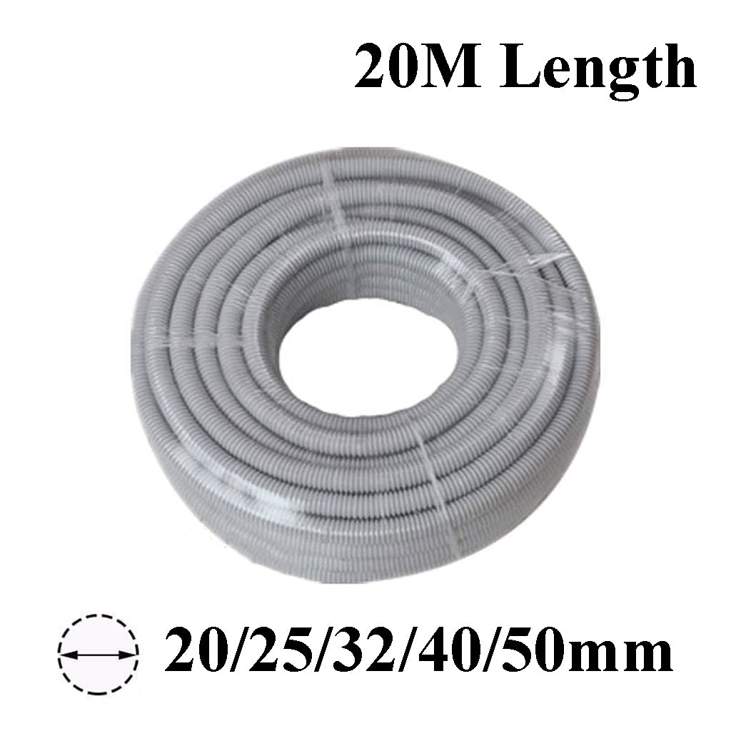 Buy 20/25/32/40/50mm - PVC - Corrugated Conduit - Duct - MD - Grey - UV ...