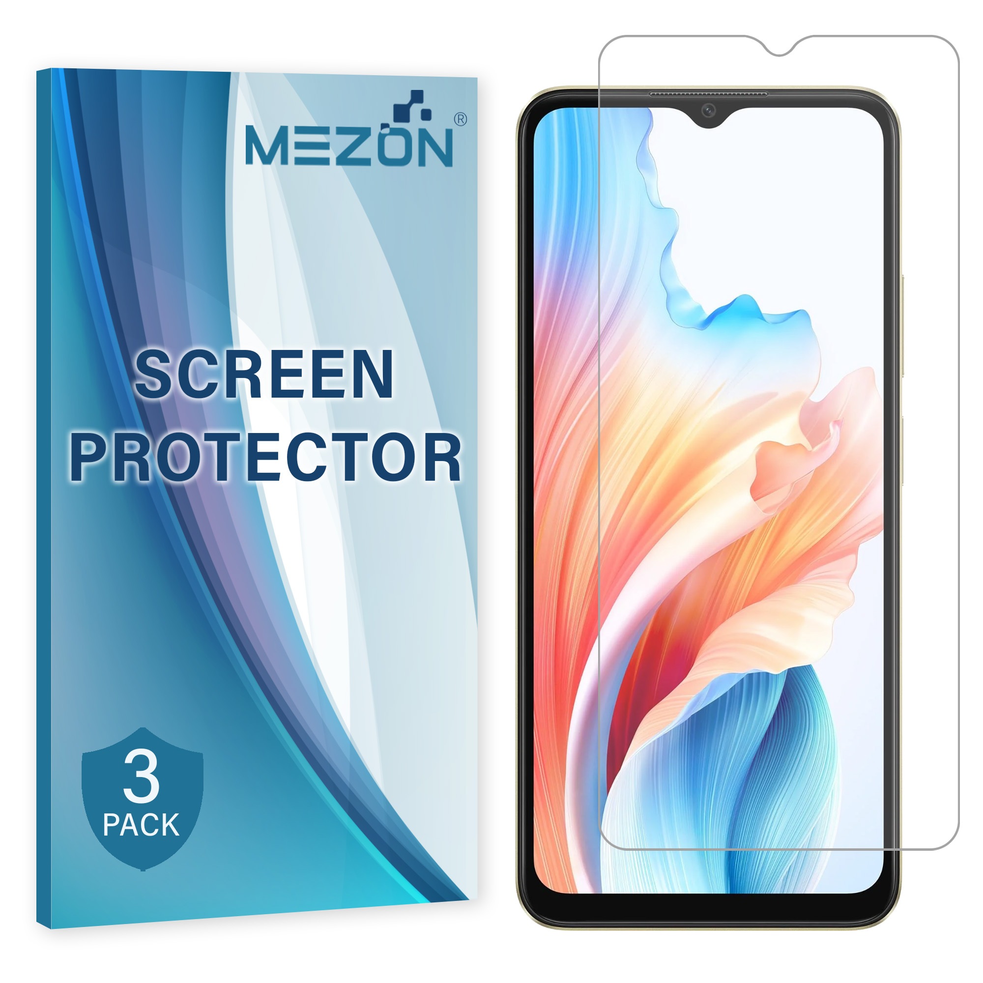 Buy [3 Pack] OPPO A18 4G Ultra Clear Screen Protector Film by MEZON ...
