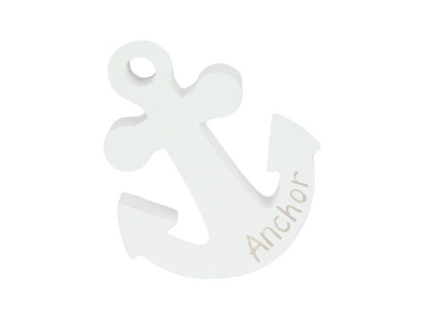 Buy 13cm White MDF Anchor Plaque - Nautical Wall Decor - MyDeal Australia