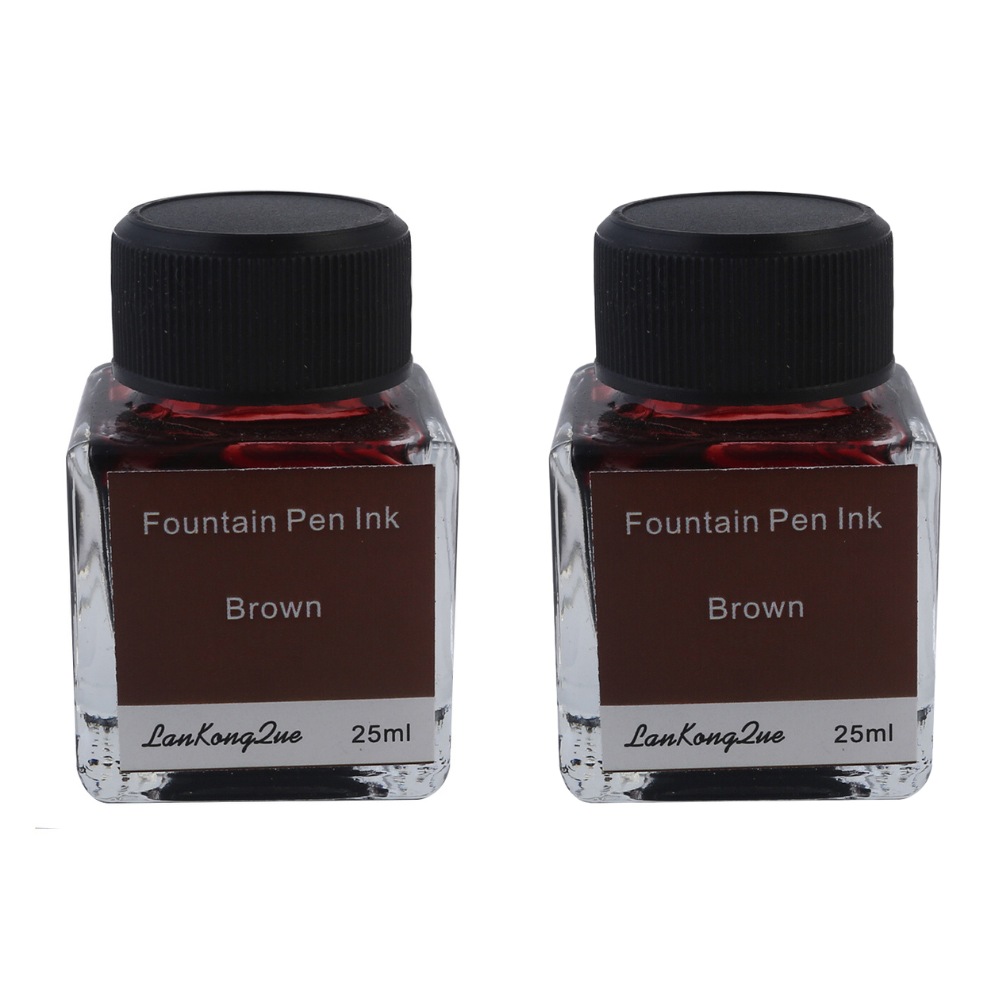 Buy 2 x Quality Brown 25ml Calligraphy / Fountain Pen Ink in Glass ...
