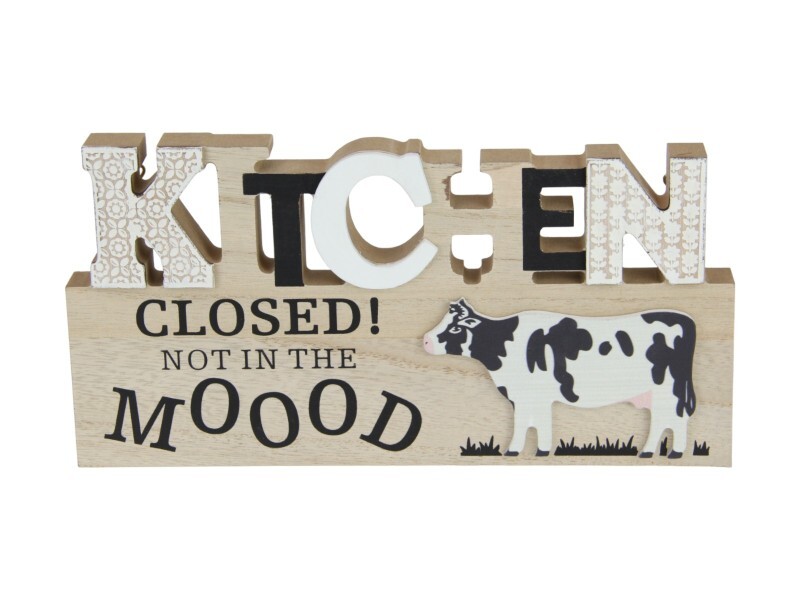 Buy 25x13cm Kitchen Cow Plaque with Mood - Fun Farmhouse Wall Décor ...