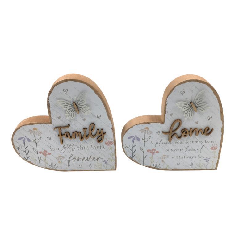 Buy 2pce Set 18cm MDF Heart Plaques - Family Gift & Heartfelt Home ...