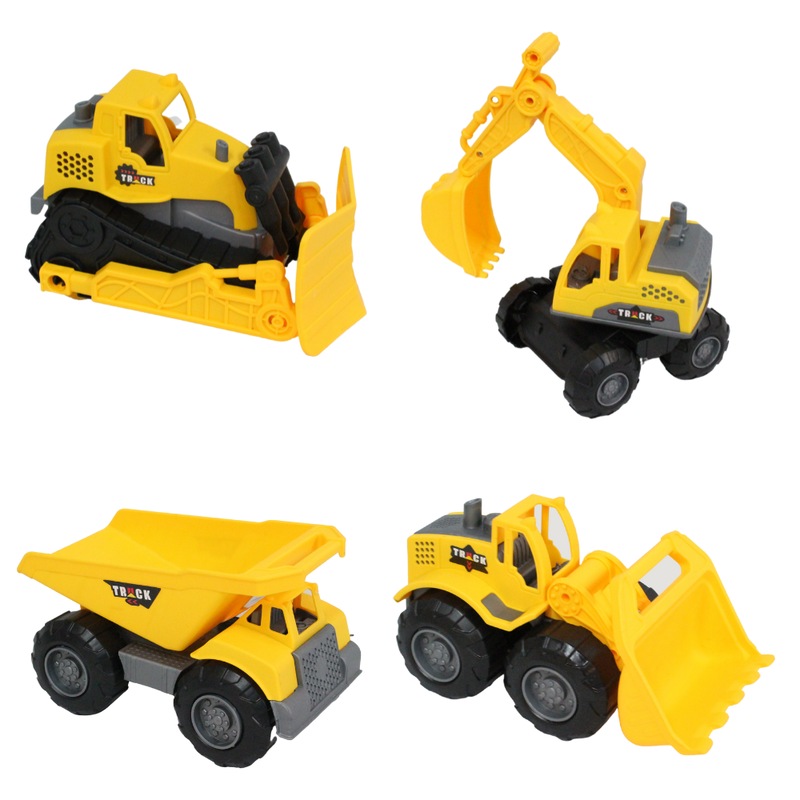 Buy 4pce Kids Yellow Construction Vehicles Toy Set Great For The Sand ...