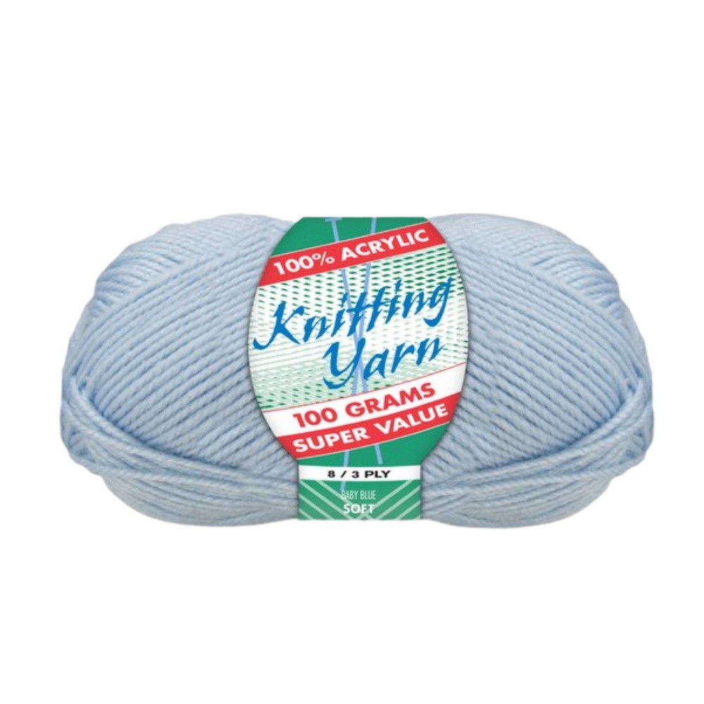 Buy Baby Blue Knitting Wool Yarn 100g 8 Ply 1 Roll 100% Acrylic ...