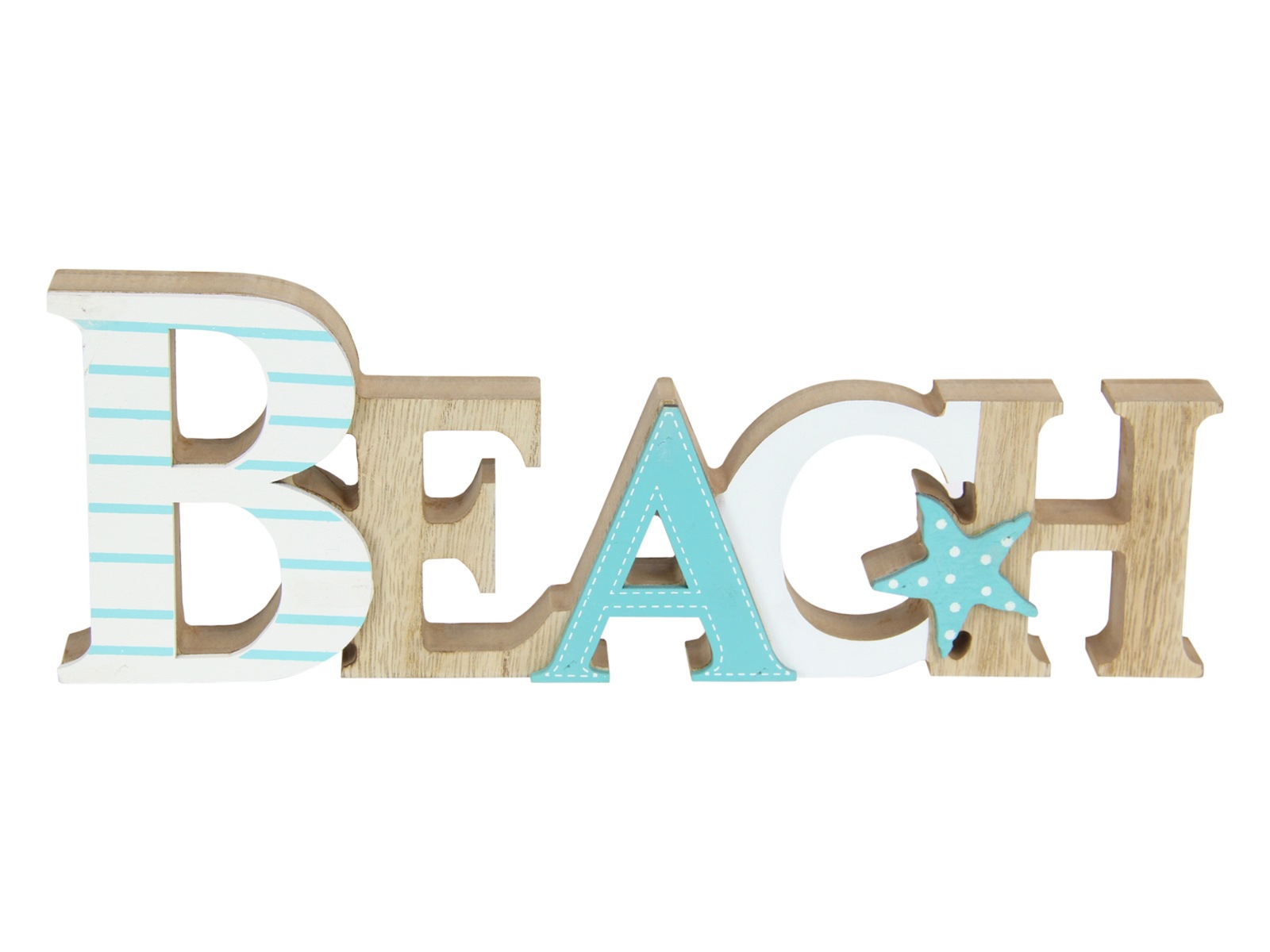 Buy Beach Word Plaque Sign Aqua 30cm 1pce Mdf Wooden Ornament - MyDeal ...