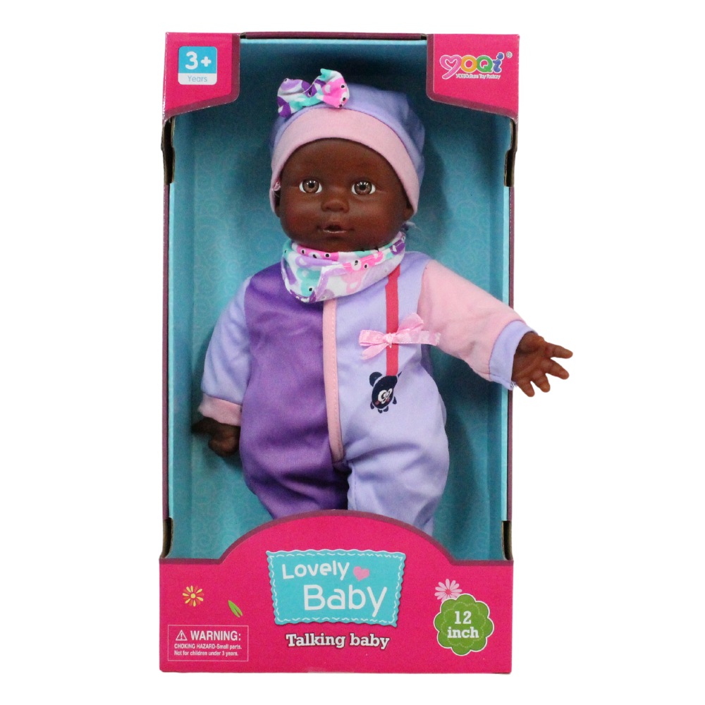Buy Kids Baby Doll Soft Body Makes Sounds 32cm Realistic Play Toy Black ...