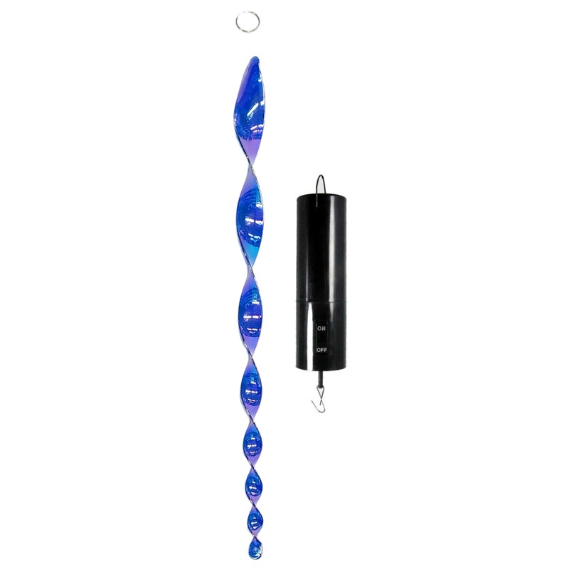 Buy Wind Spinner + Motor Set Rod Blue Reflective Spiral Bird Deterrent ...