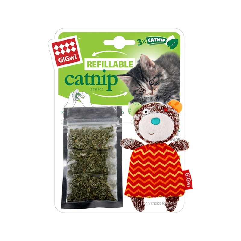 Buy Gigwi Refillable Catnip Bear Fresh Teabags Interactive Cat Toy - MyDeal