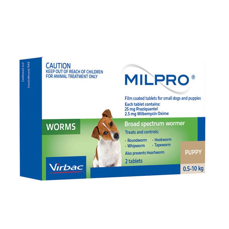 Buy Milpro Broad Spectrum Wormer Tablets for Small Dog & Puppies Green ...