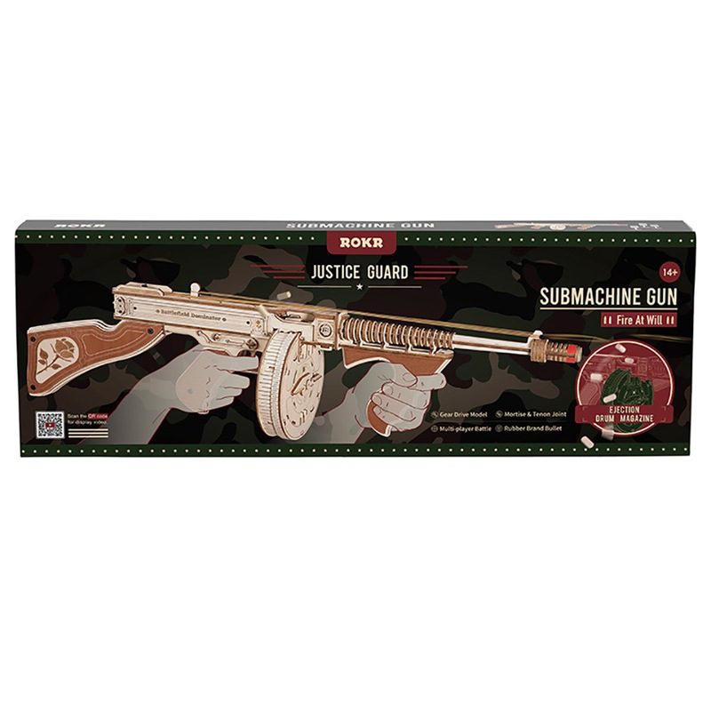 Buy Rokr DIY Submachine Gun 3D Wooden Toy Kit for Ages 14+ (ROB119060 ...