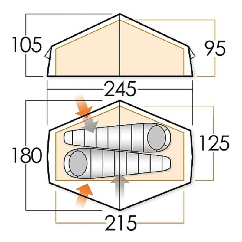 Buy Vango Zenith 200 2 Person Camping & Hiking Tent - Cactus (VTE-ZE200 ...