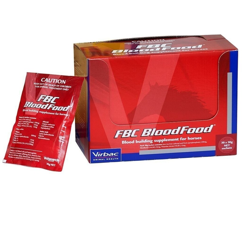 Buy Virbac FBC BloodFood Supplement Horse Anaemia Treatment 30 x 30g ...