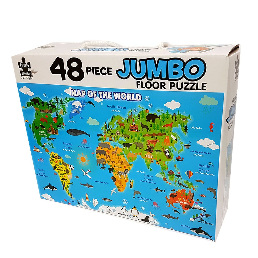 Buy World Map Jumbo Floor Puzzle 48 Pieces (BMS009339) - MyDeal Australia