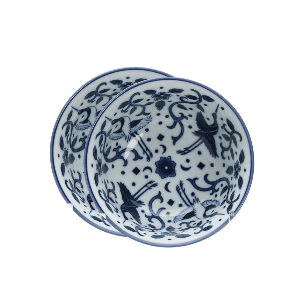 Buy 2x Tokyo Design Rice Bowl Maizuru Blue Porcelain Microwave Safe For ...