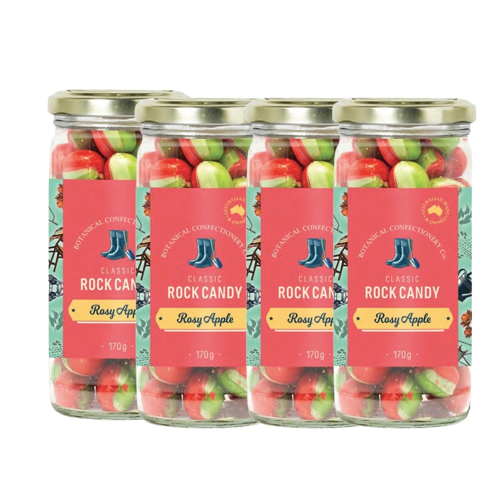 Buy 4x Dreamfarm Rock Candy Rosy Apple Botanical Glass Jar Nut Free ...
