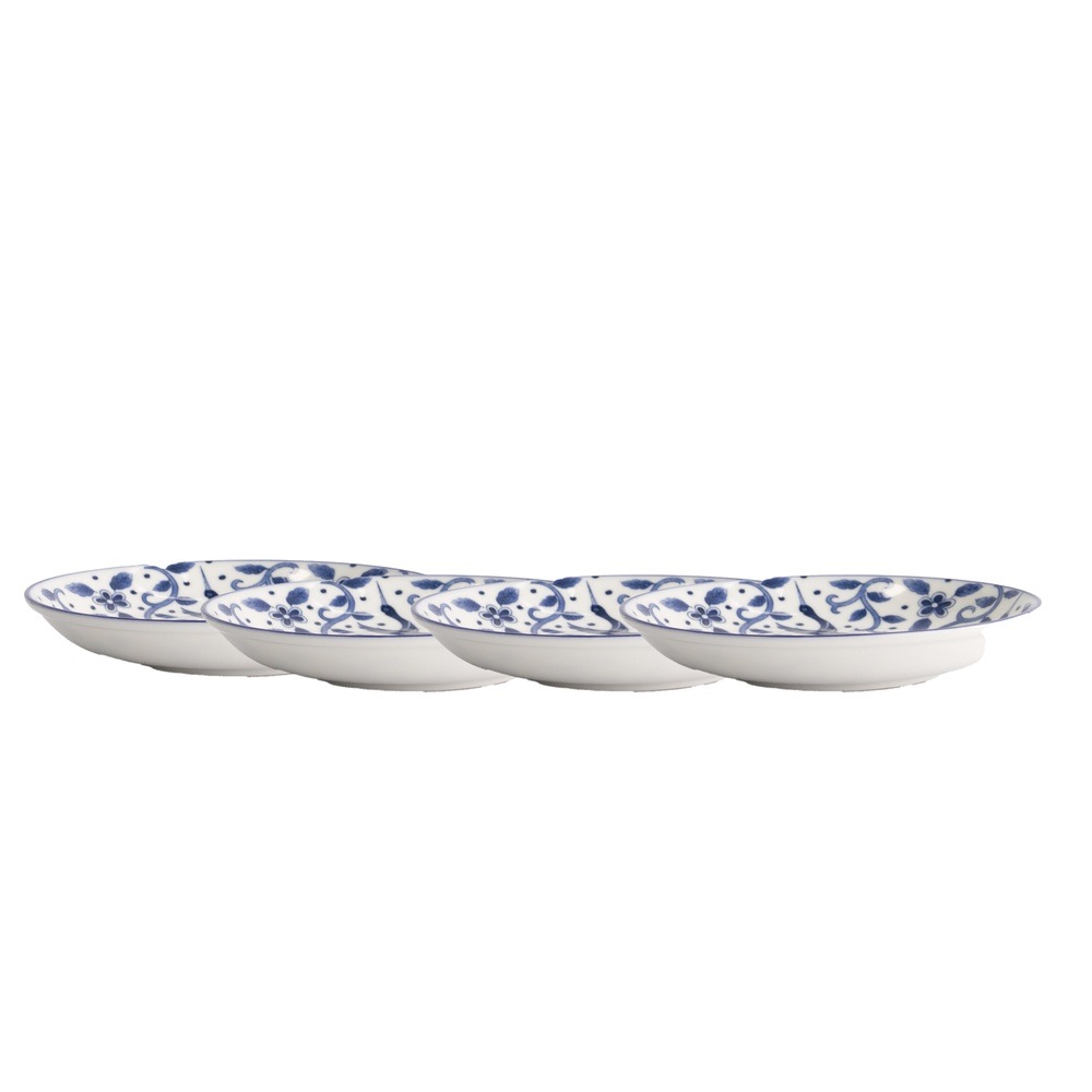 Buy 4x Tokyo Design Porcelain Round Plate Maizuru Blue Pattern 16cm ...
