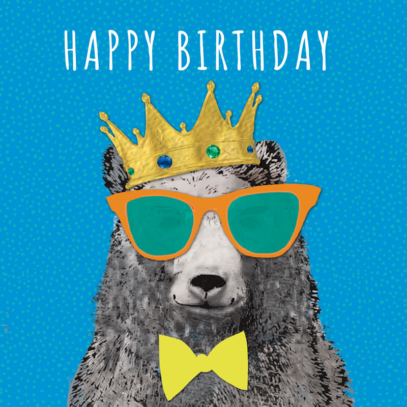 Buy Happy Birthday - Bear - Card 15.5x15.5cm - MyDeal Australia