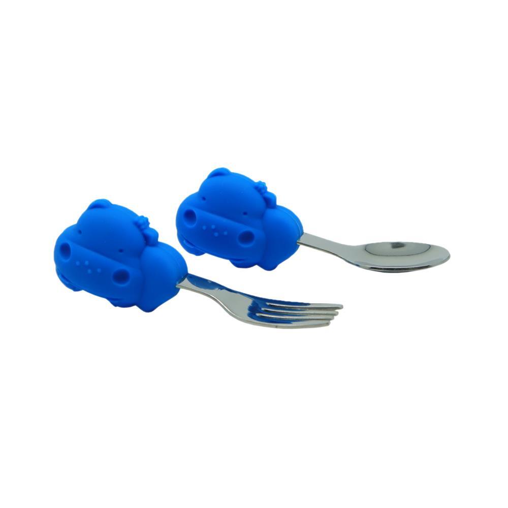 Buy Marcus & Marcus Palm Grasp Spoon & Fork Set - Lucas The Hippo ...