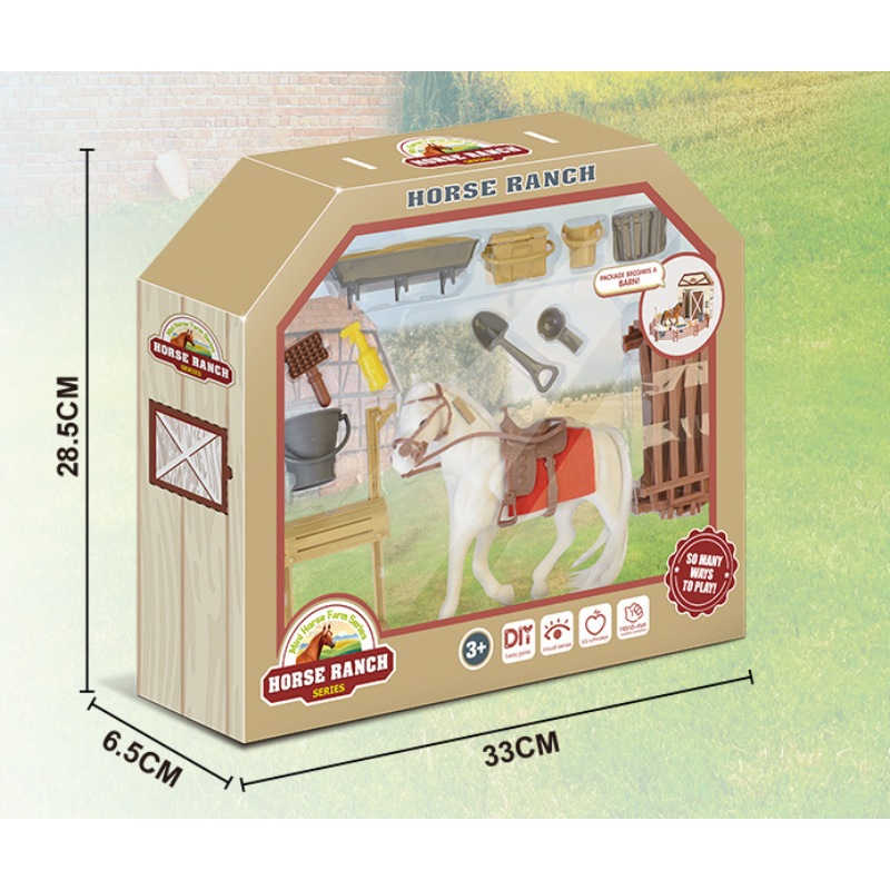 Buy 19pcs Mini Horse Farm Series Horse Ranch Children Pretend Playset ...