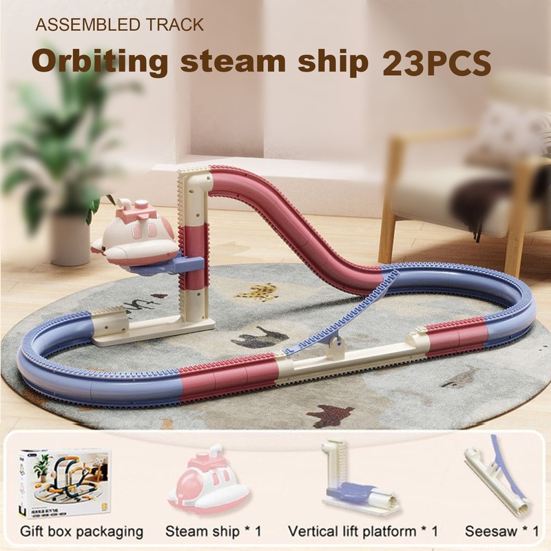 Buy 23 PCS Purple Steam Spacecraft Track Rail Car Train Track Electric ...