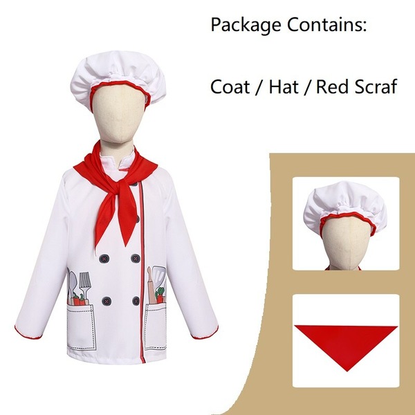 Buy Little Chef Kitchen Chief Cook Costumes for Girls Boys Halloween ...