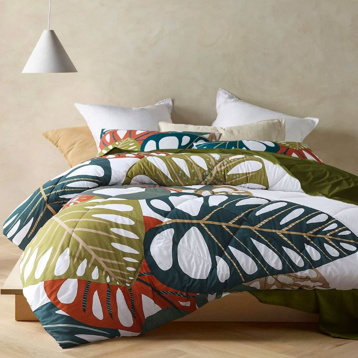 Buy Accessorize 3 Piece Monstera Digital Printed Comforter Set - MyDeal ...