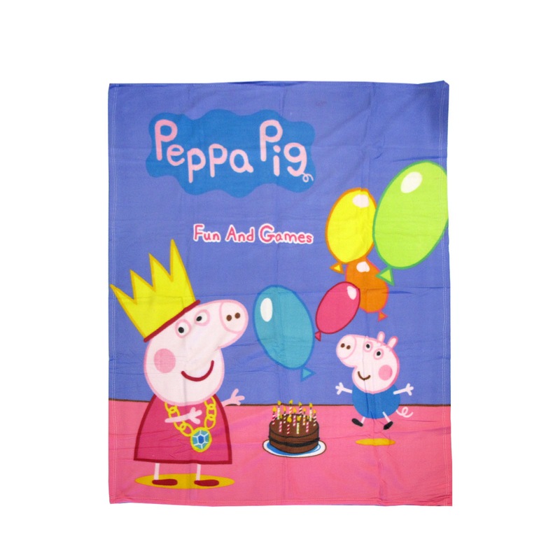 Buy Peppa Pig Birthday Party Printed Polar Fleece Throw Rug 130 x 160 ...