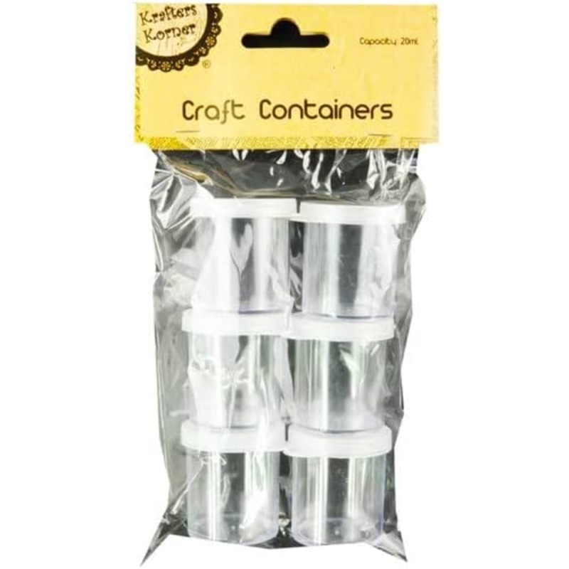 Buy 2 x 6PK Krafters Korner Craft STO Containers Clear 20ML with Snap ...