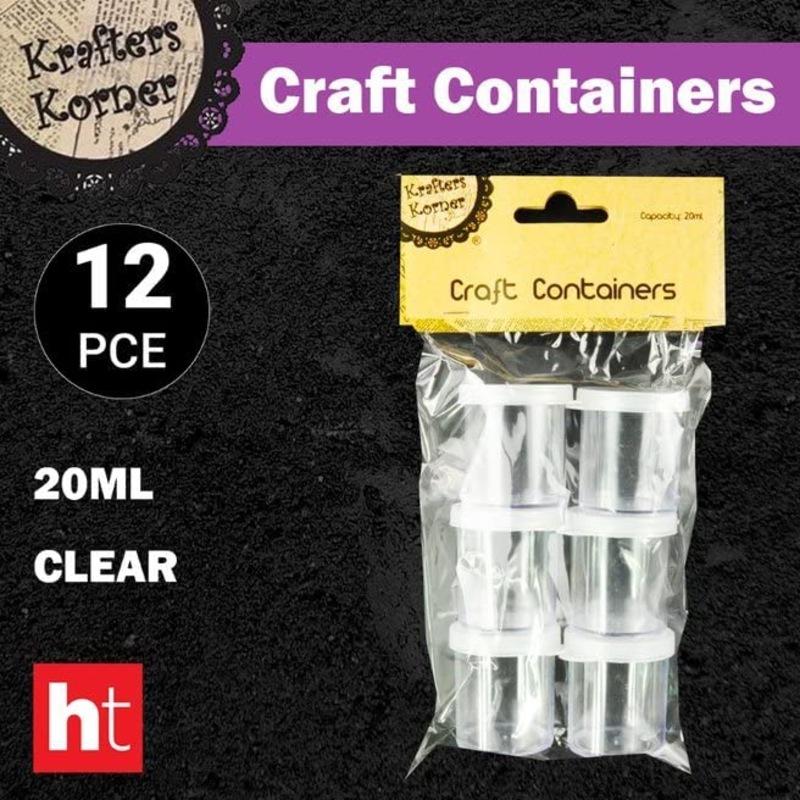 Buy 2 x 6PK Krafters Korner Craft STO Containers Clear 20ML with Snap ...