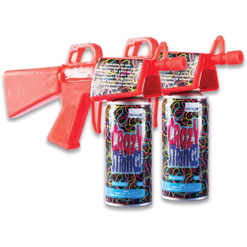 Buy 2PK Silly String with Gun Blaster Coloured Stream Non-Toxic Indoor ...