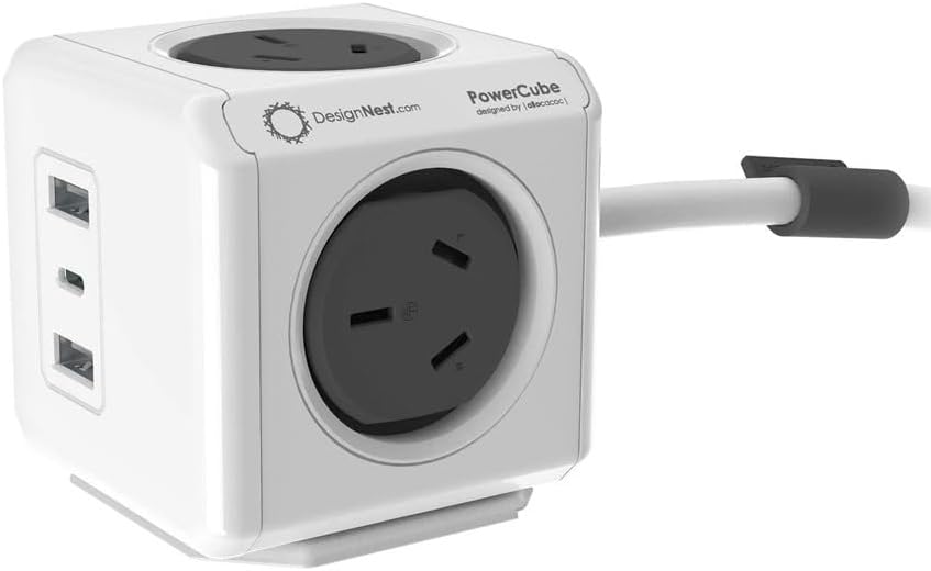 Buy Allocacoc 20W 4 Outlets 2 USB-A + 1 USB-C PD Powercube with Surge ...